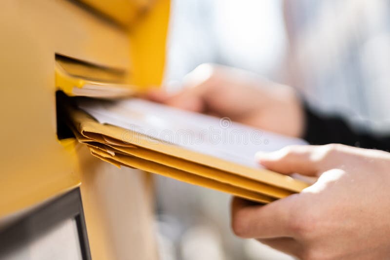 Envelope Mail Delivery in Mailbox Stock Photo - Image of hand, postal ...