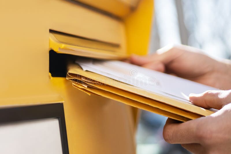 Envelope Mail Delivery in Mailbox Stock Image - Image of postman ...