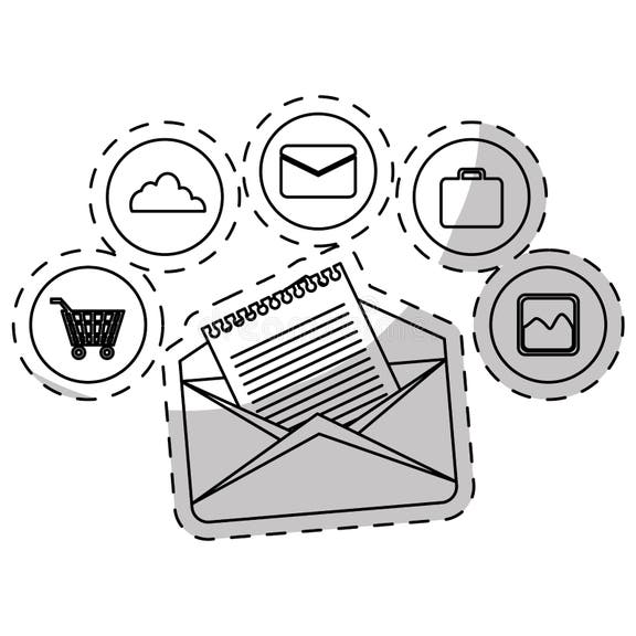 Envelope and mail design stock illustration. Illustration of lettering ...