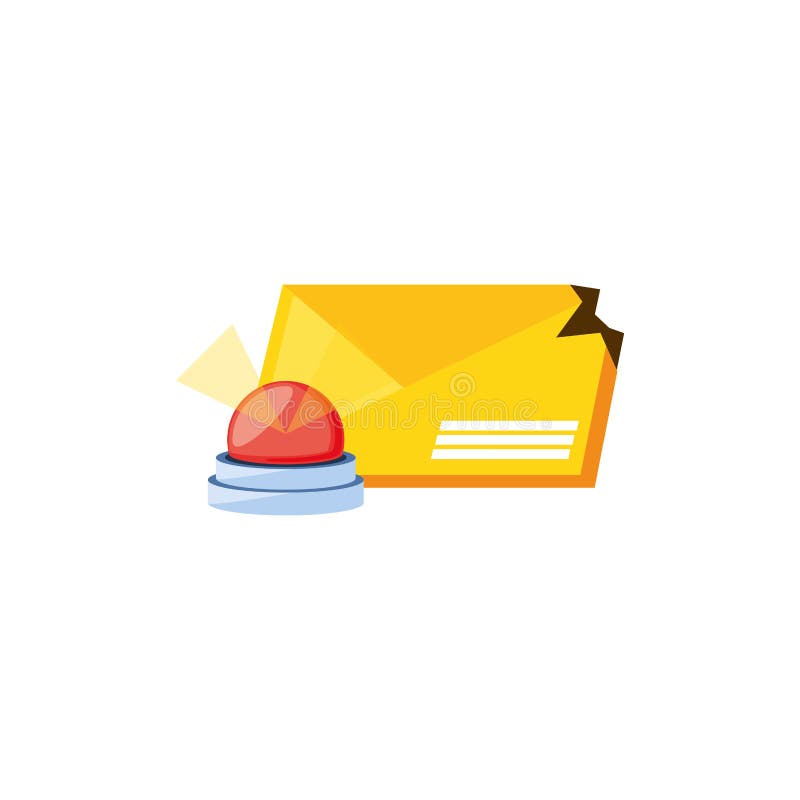 Envelope Mail with Emergency Light Stock Illustration - Illustration of ...