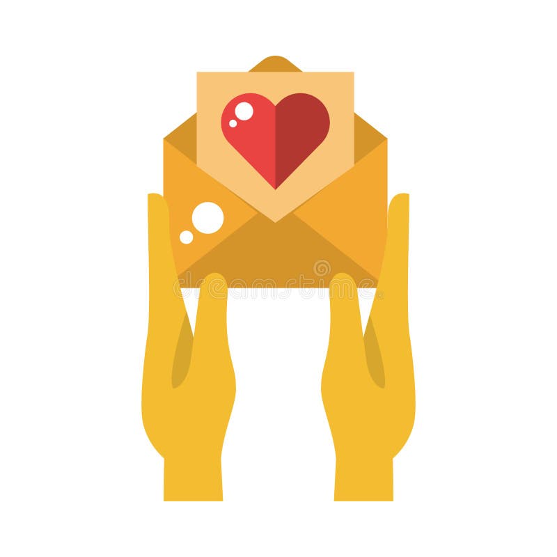 Envelope Mail with Heart Love Stock Vector - Illustration of style ...