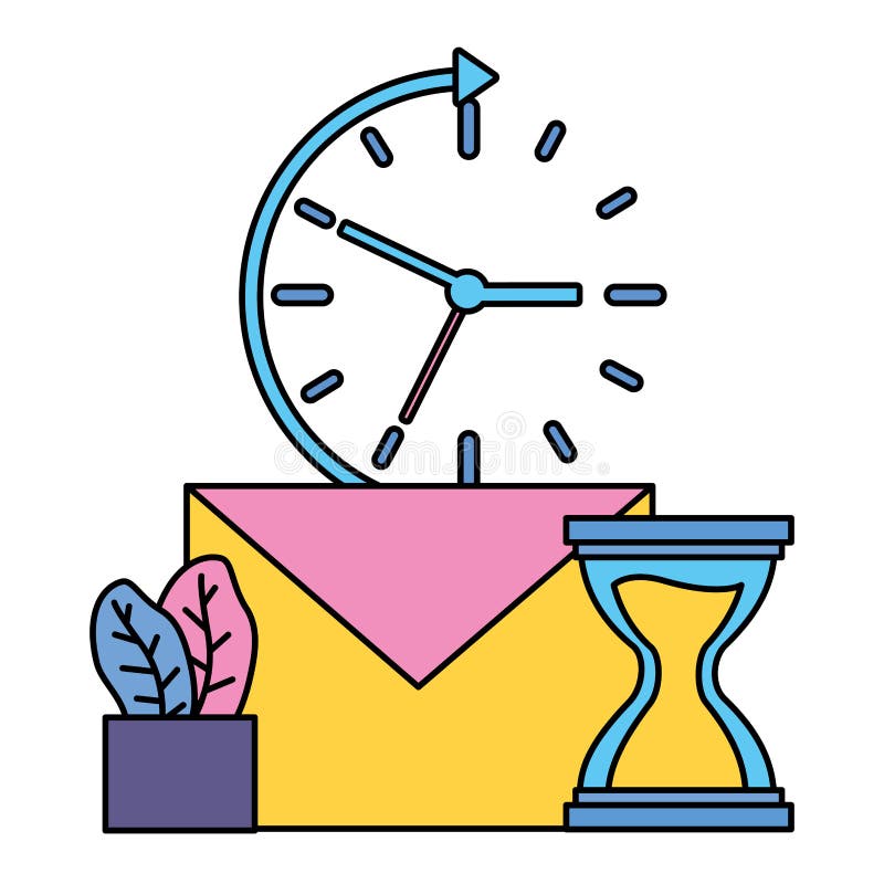 Envelope Mail with Hourglass and Arrow Stock Illustration ...