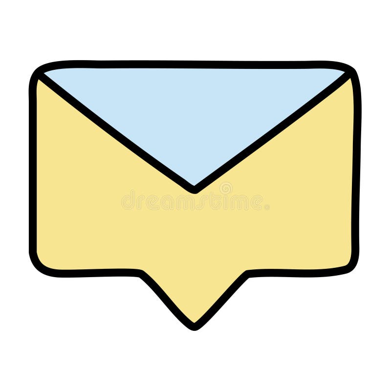 Envelope Mail Isolated Icon Vector Illustration. E-mail Blue and Yellow ...