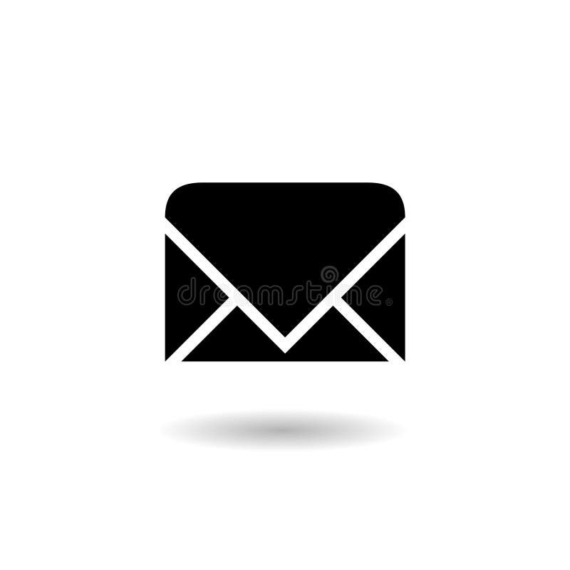 Envelope Mail Logo with Shadow Stock Vector - Illustration of vector ...