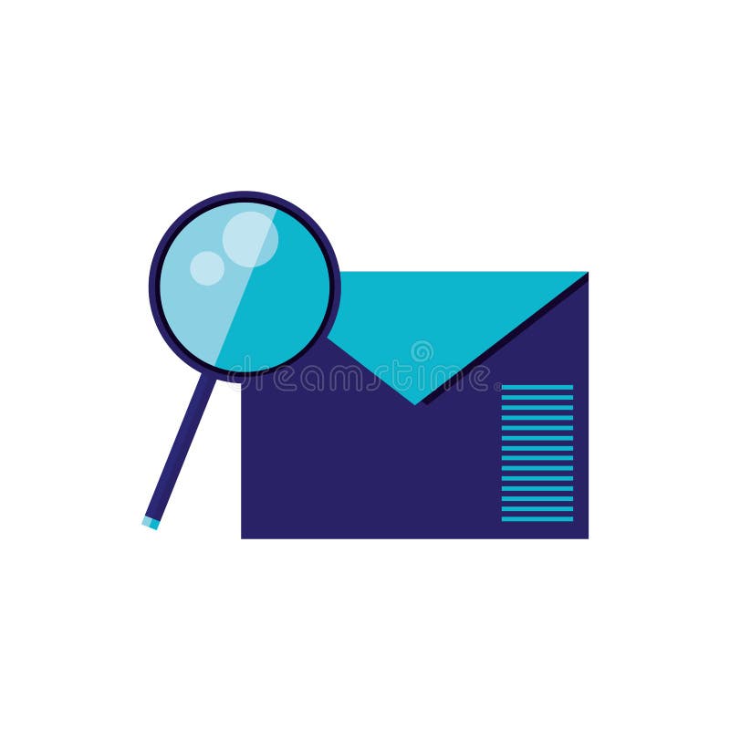 Envelope Mail with Magnifying Glass Isolated Icon Stock Vector ...