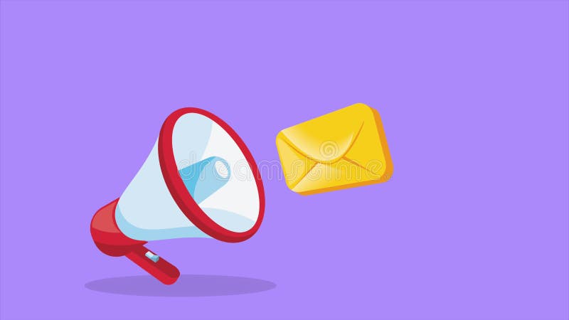 Envelope Mail with Megaphone Animation Stock Video - Video of graphic ...
