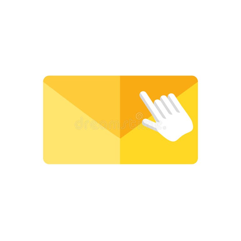 Envelope Mail with Mouse Pointer Stock Illustration - Illustration of ...