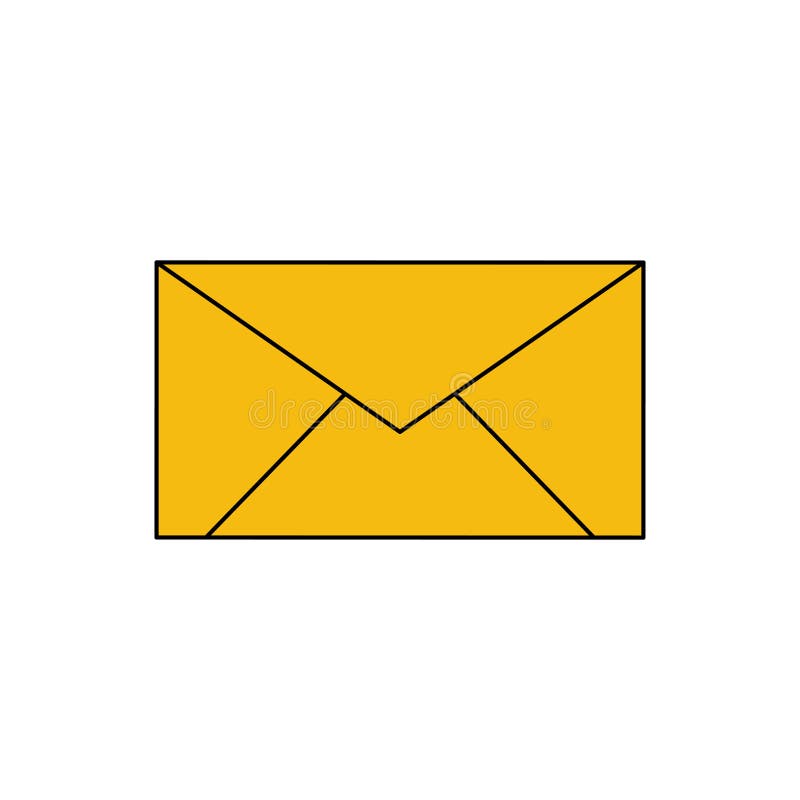 Mail Paper Letter Icon Color Outline Vector Stock Vector - Illustration ...