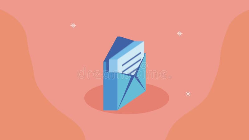 Envelope Mail Send Isometric Animation Stock Video - Video of post ...