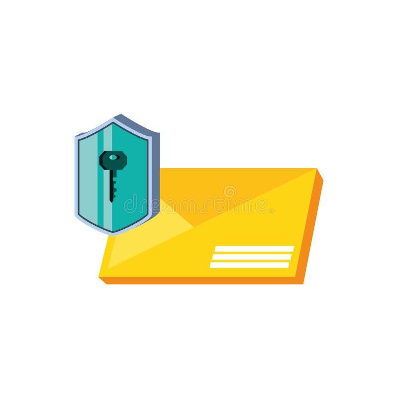 Mail and shield stock vector. Illustration of mail, isolated - 9496850