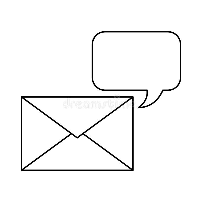 Envelope Mail with Speech Bubble Icon Stock Vector - Illustration of ...