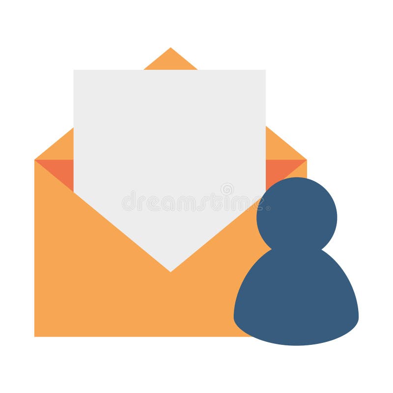 Mail User Icon Vector Emale Person Profile Avatar with Envelope Symbol ...