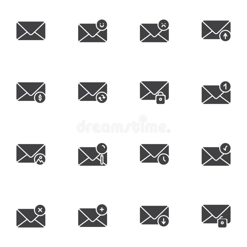 Envelope, Mail, Message Icon Vector, Filled Flat Sign, Solid Pictogram ...