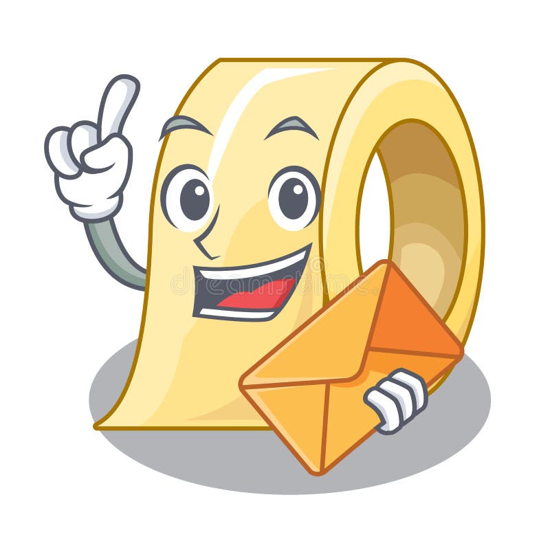 With Envelope Masking Tape Above the Cartoon Table Stock Vector ...