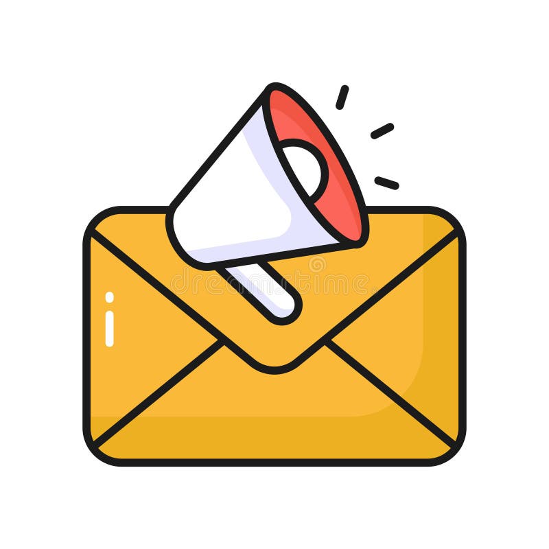Envelope with Megaphone Showing Email Marketing Concept Vector Stock ...