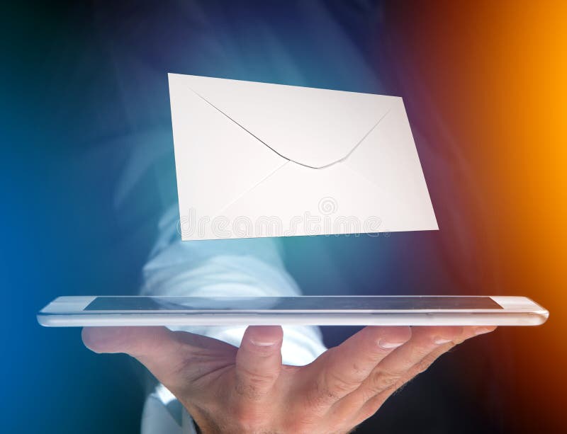 Envelope Message Displayed on a Futuristic Email Interface - 3d Stock ...