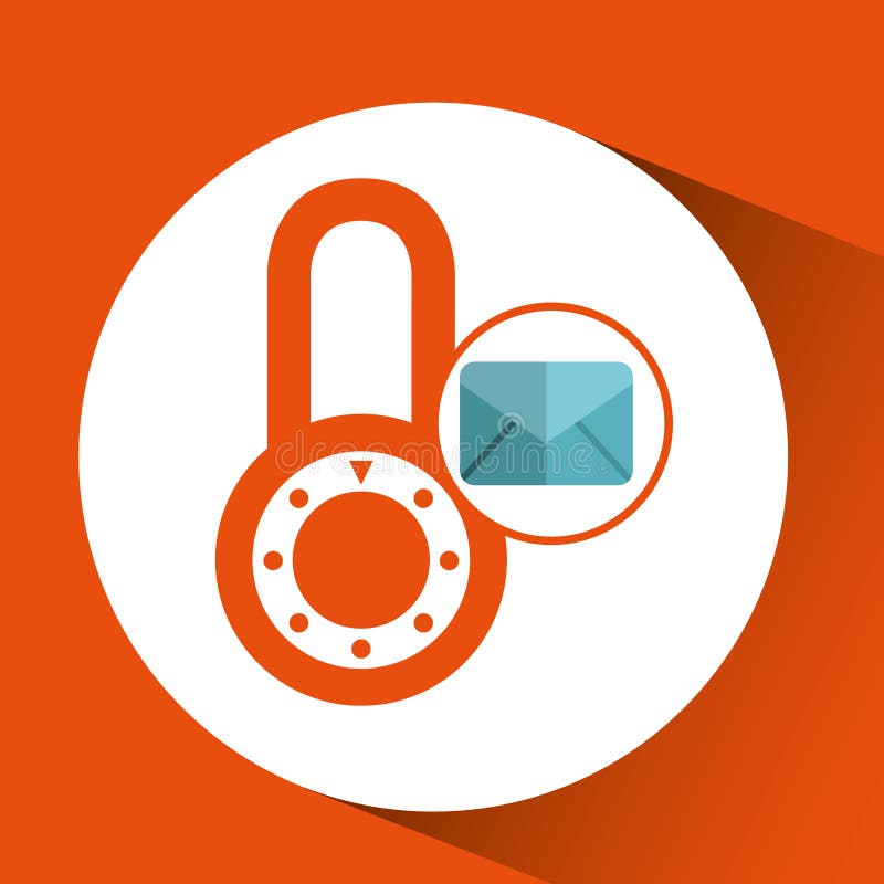 Envelope Message Email Padlock Security Icon Graphic Stock Vector ...