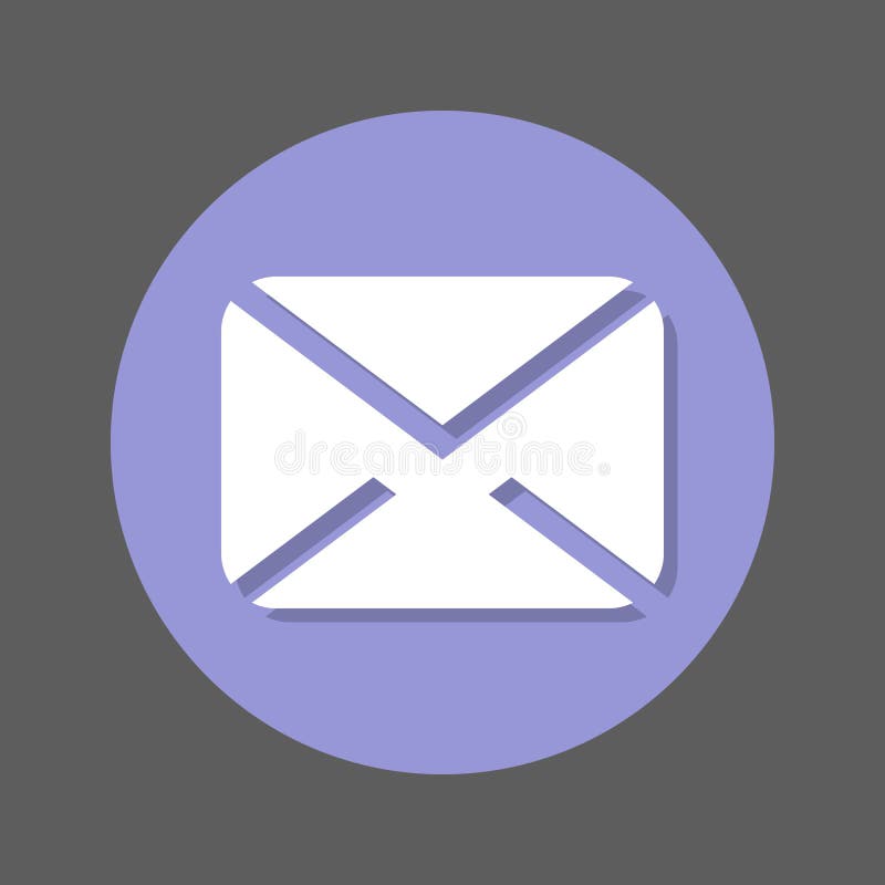 Envelope, Message Flat Icon. Round Colourful Button, Circular Vector ...