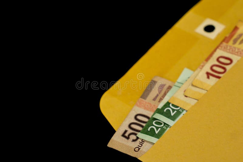 Envelope with Mexican Bills Money Stock Photo - Image of inside ...