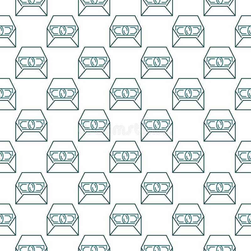 Envelope with Money Banknote Vector Savings Concept Line Seamless ...