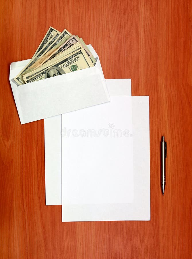 Envelope with a Money stock image. Image of dollars, bribe - 29846287