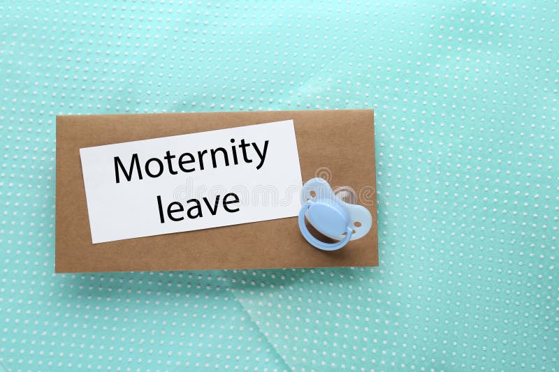 Envelope, Note with Words Maternity Leave and Baby Pacifier on ...