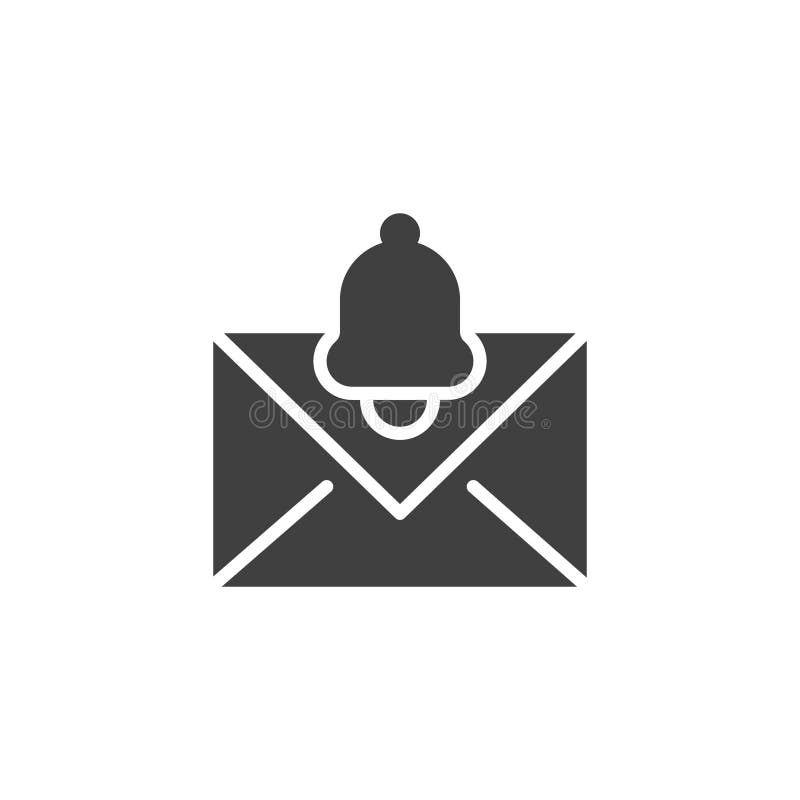 Envelope with a Notification Bell Vector Icon Stock Illustration ...