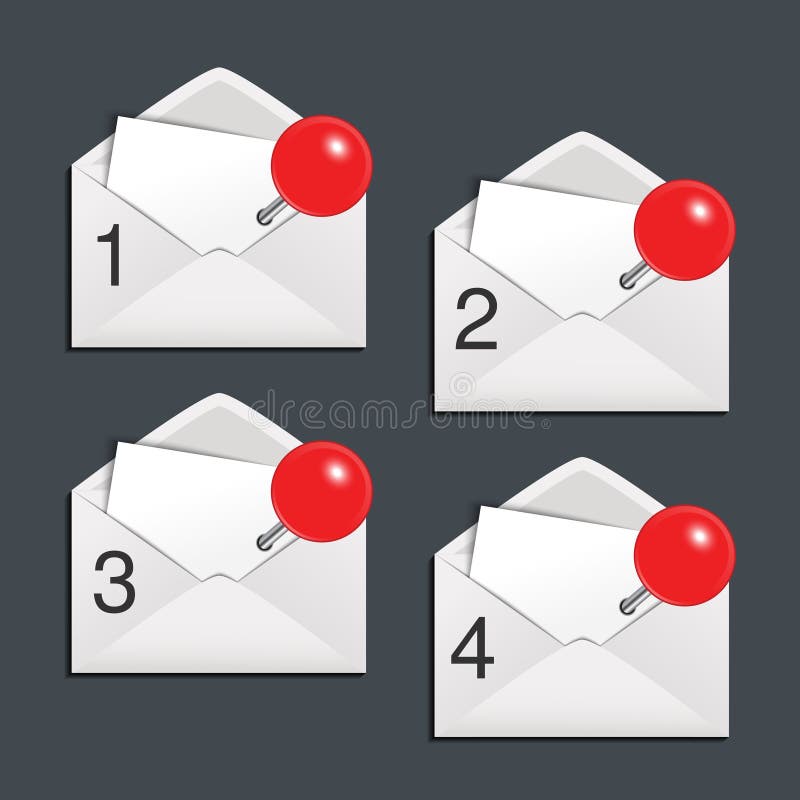 Envelope - Offer Template 4 Menu Items Stock Vector - Illustration of ...