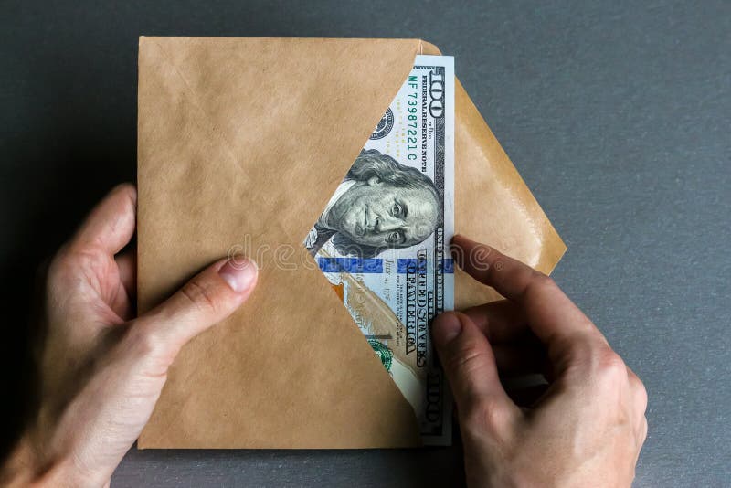 Envelope with Dollar Banknotes Stock Image - Image of income, market ...