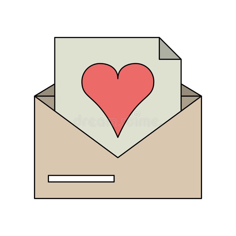 Envelope Open with Love Letter Stock Vector - Illustration of vector ...