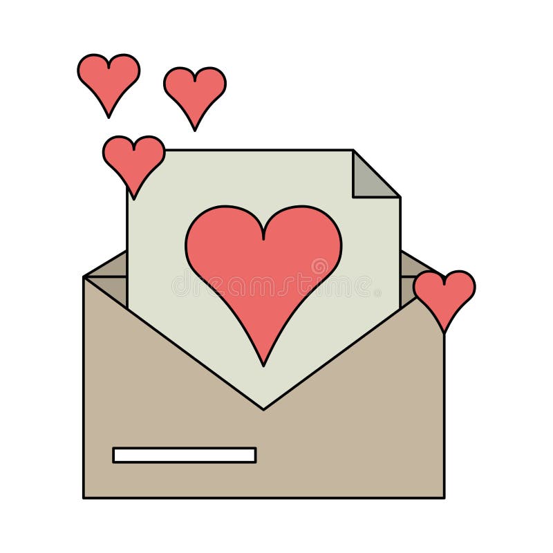 Envelope Open with Love Letter Stock Vector - Illustration of love ...
