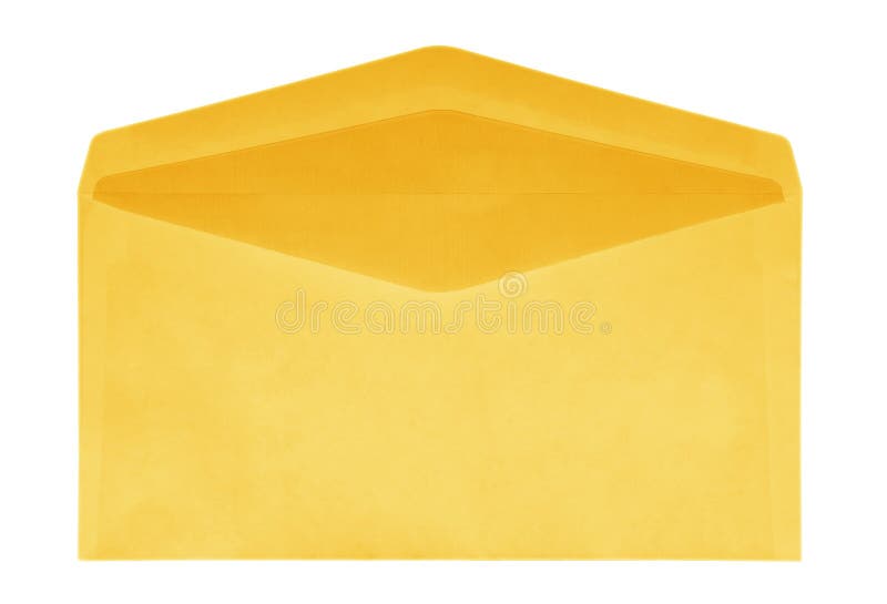 Envelope opened - yellow stock image. Image of correspondence - 79732815