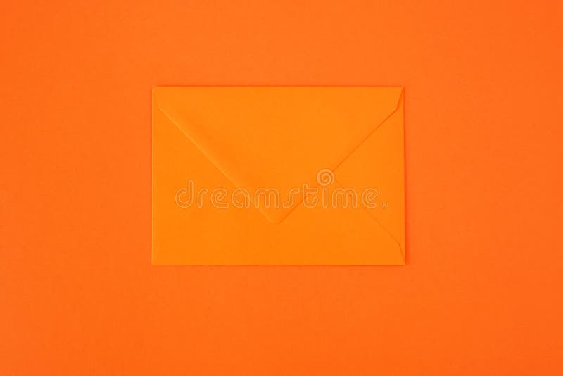 Envelope on Orange Background Stock Image - Image of contact, email ...