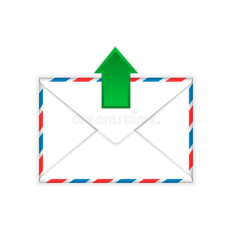 Envelope with Outgoing Message Sign Flat Icon Stock Vector ...