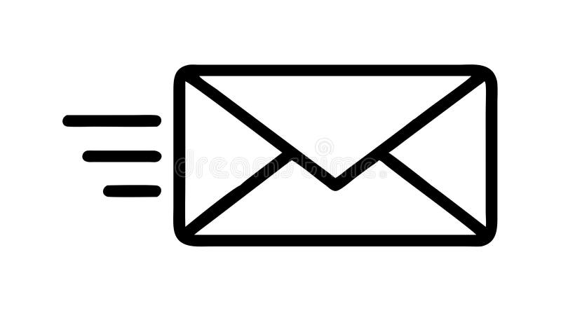 Envelope Outline with Fast Sending Lines, Email Outbox Icon, Vector ...