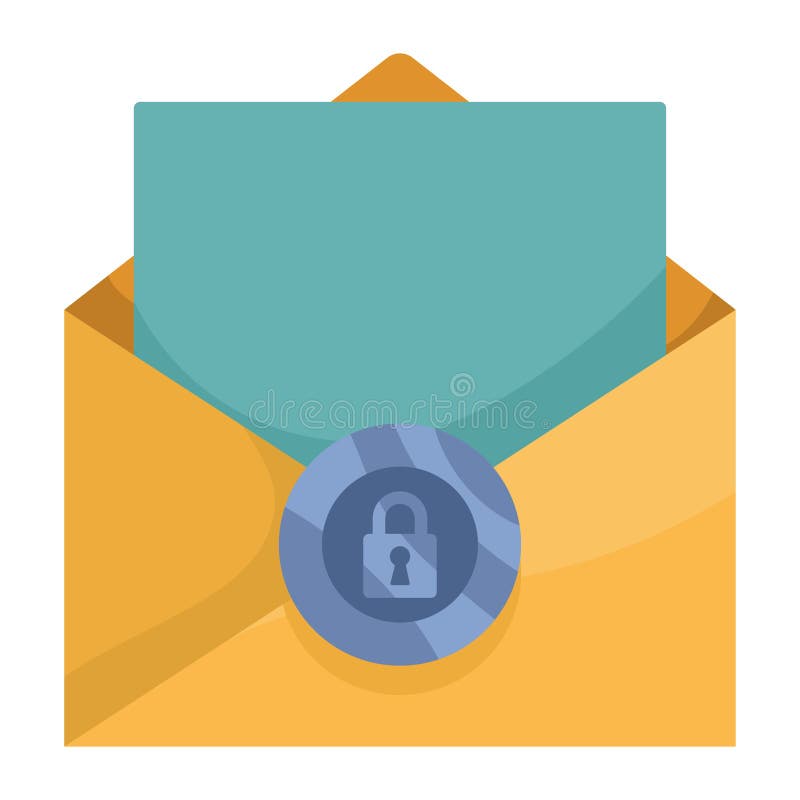 Envelope with padlock stock vector. Illustration of software - 257220901