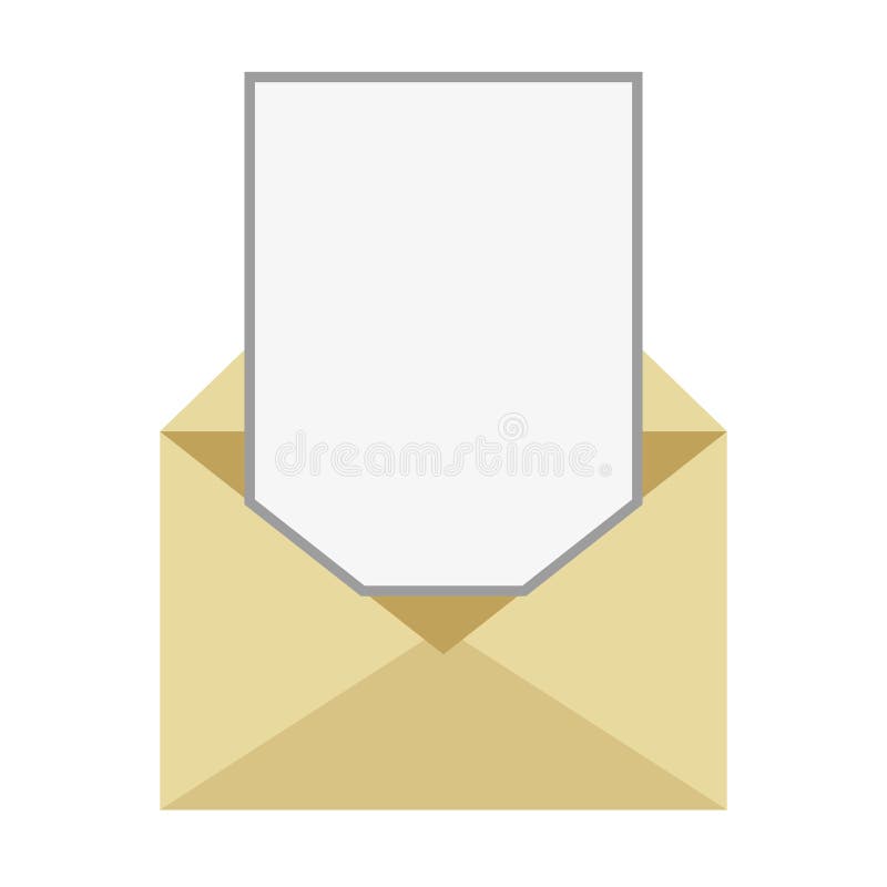 Envelope with Paper Coming Out Stock Illustration - Illustration of ...