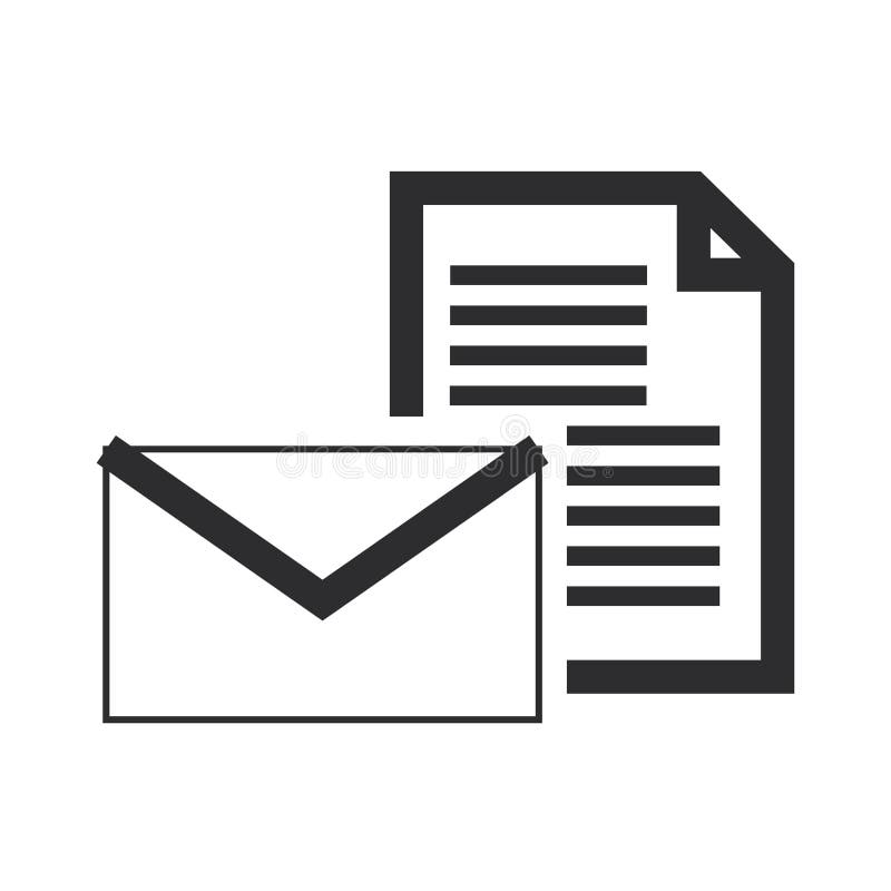 Envelope with Paper Document Icon Stock Illustration - Illustration of ...