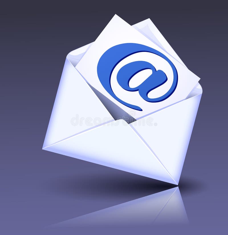 Envelope and Paper with E-mail Sign Stock Vector - Illustration of ...