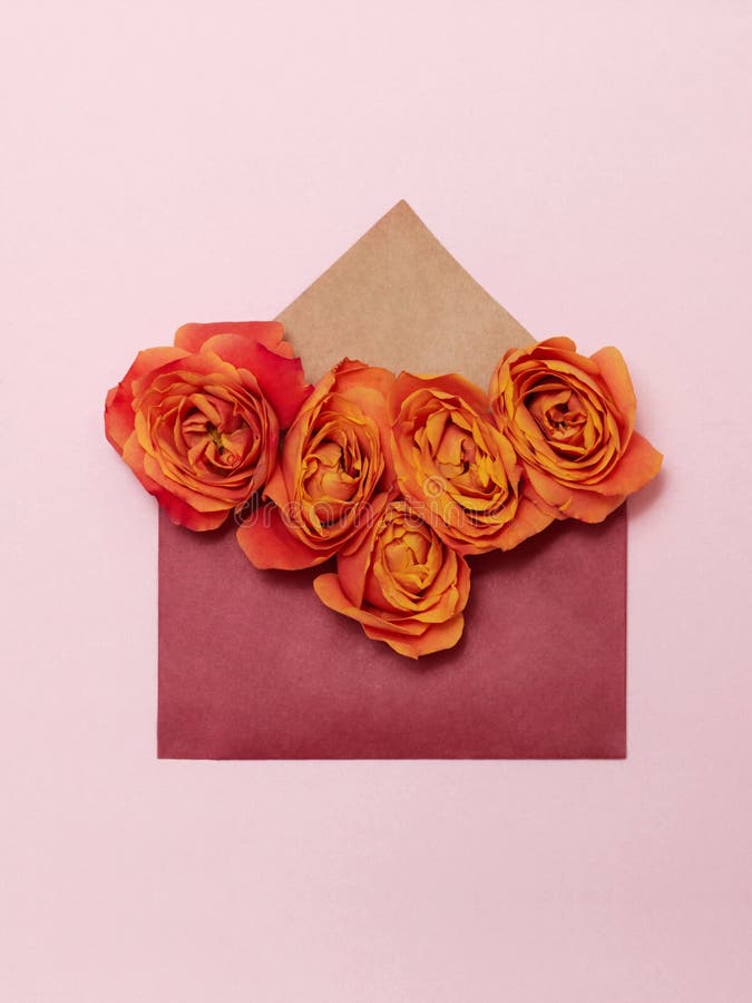 Envelope with Paper Flowers Stock Photo - Image of flower, envelope ...