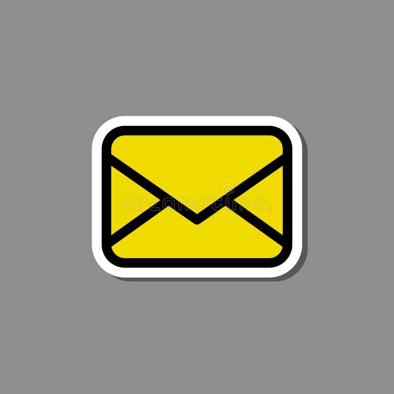 Envelope Paper Sticker with Shadow. Vector Isolated Label Stock Vector ...