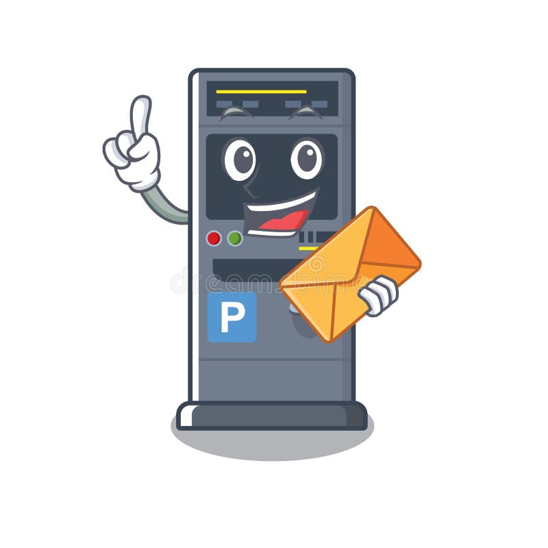 With Envelope Parking Vending Machine the Cartoon Shape Stock Vector ...