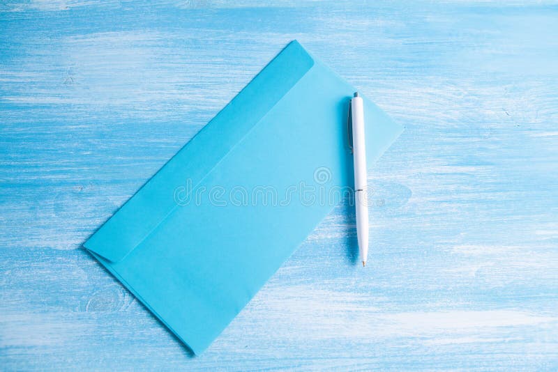 Envelope with a Pen on the Table Stock Image - Image of message, kraft ...