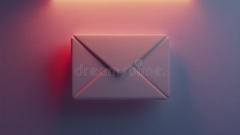 Envelope Placed on a Surface Illuminated by Soft Colorful Lights at ...