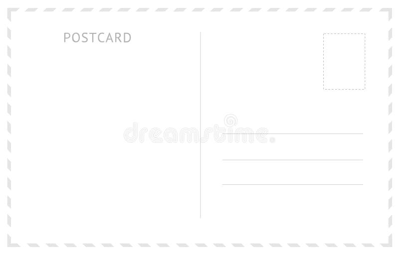 Envelope Postcard or Letter. Isolated Card with Stamp or Seal in Flat ...