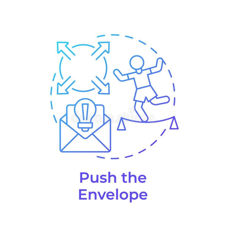 Envelope Push Blue Gradient Concept Icon Stock Vector - Illustration of ...