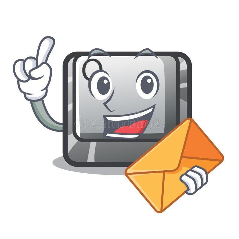 With Envelope Q Button on the Cartoon Keyboard Stock Vector ...