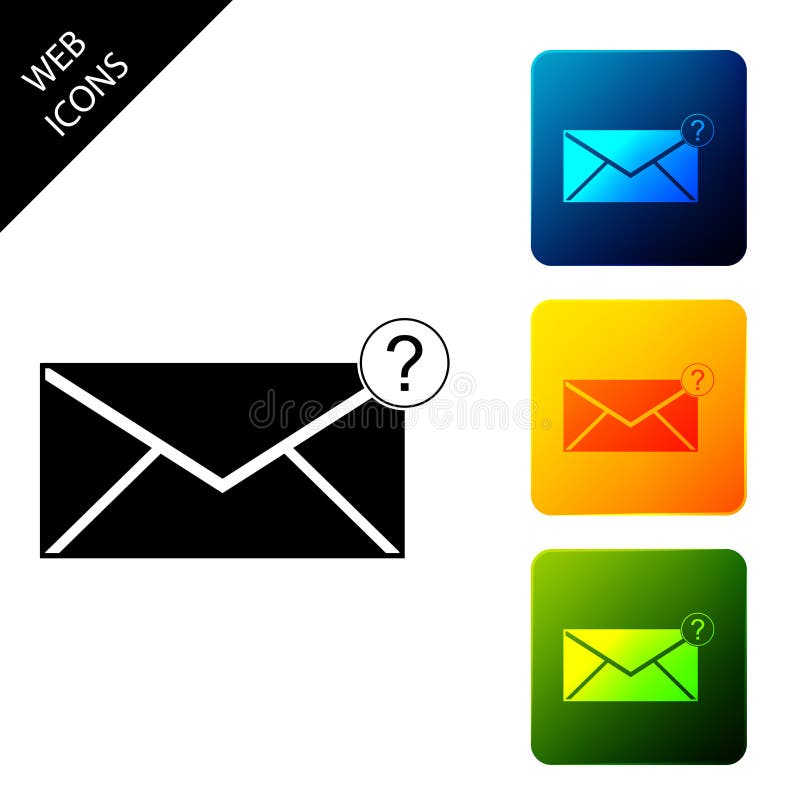Envelope with Question Mark Icon Isolated. Letter with Question Mark ...