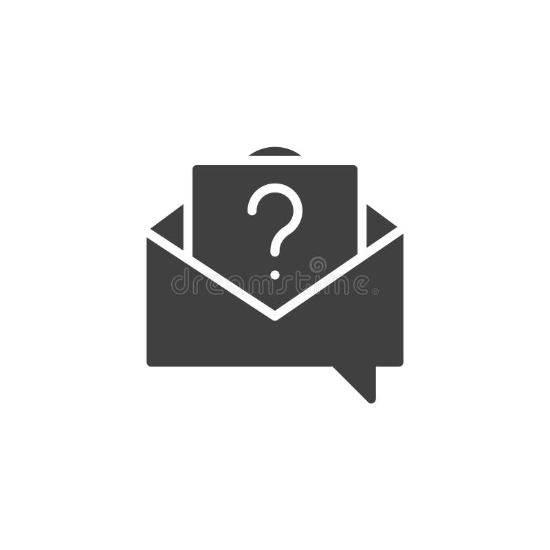 Envelope with a Question Mark Vector Icon Stock Illustration ...