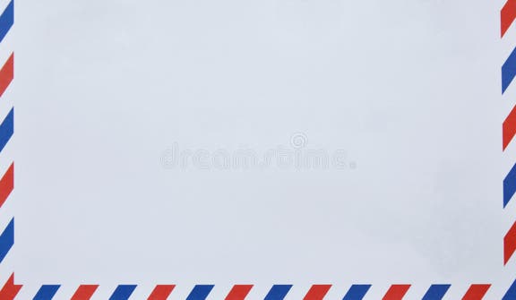 Envelope with Red and Blue on Border in White Background Stock Image ...
